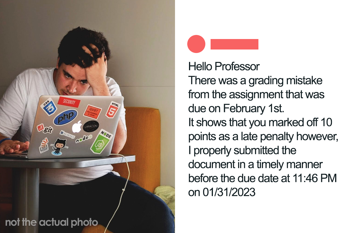 Student Questions Why They Received A Late Penalty When Their Assignment Was Submitted 14 Mins ...