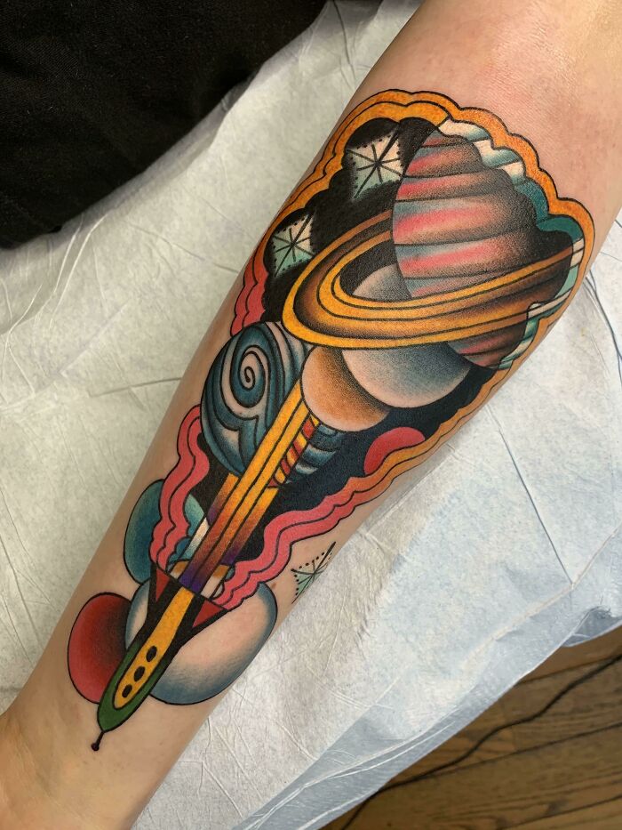 110 Cool Space Tattoos That Are Cosmically Good | Bored Panda