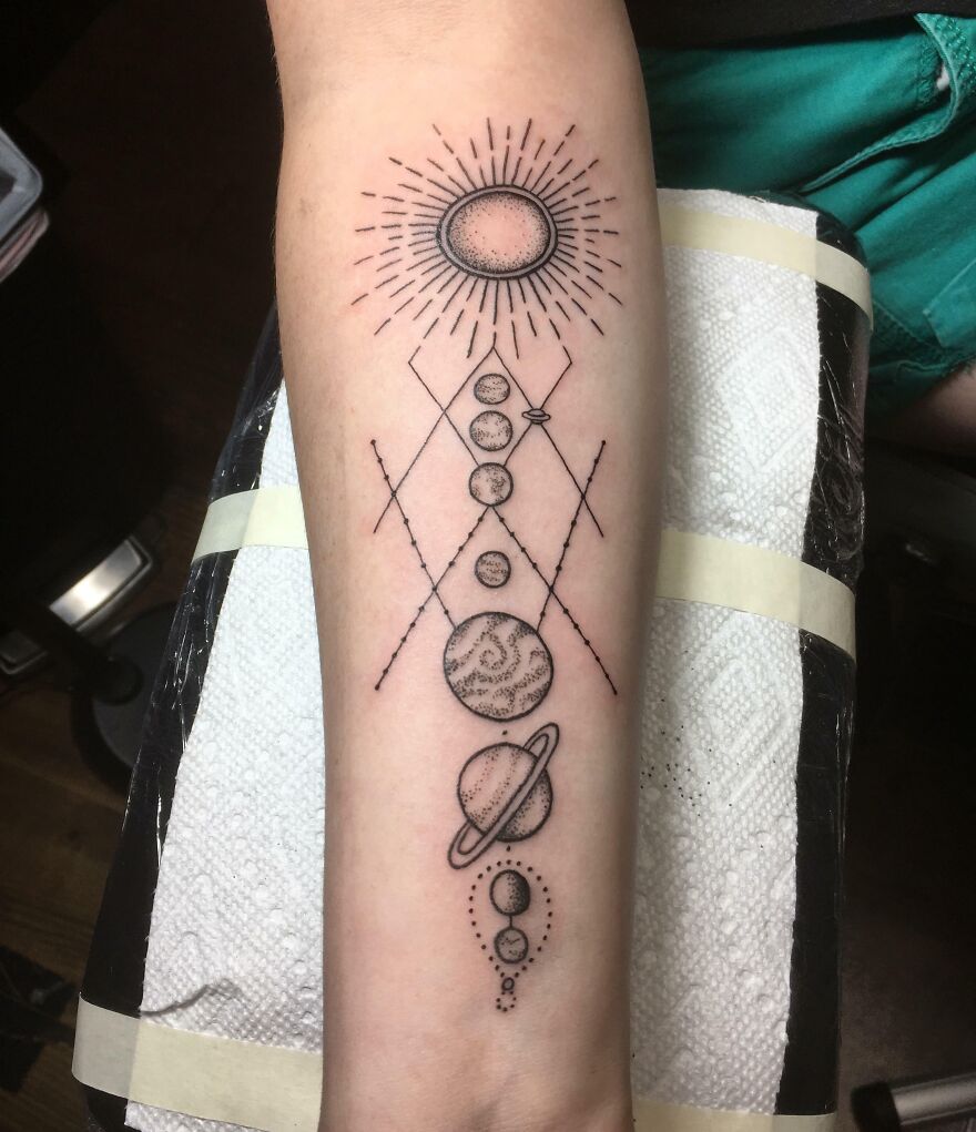 110 Cool Space Tattoos That Are Cosmically Good | Bored Panda