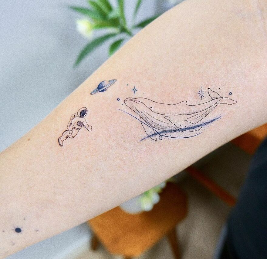 110 Cool Space Tattoos That Are Cosmically Good | Bored Panda