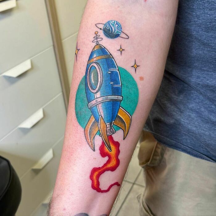 110 Cool Space Tattoos That Are Cosmically Good | Bored Panda