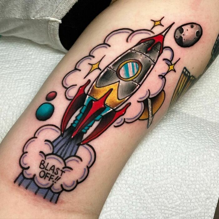 110 Cool Space Tattoos That Are Cosmically Good | Bored Panda