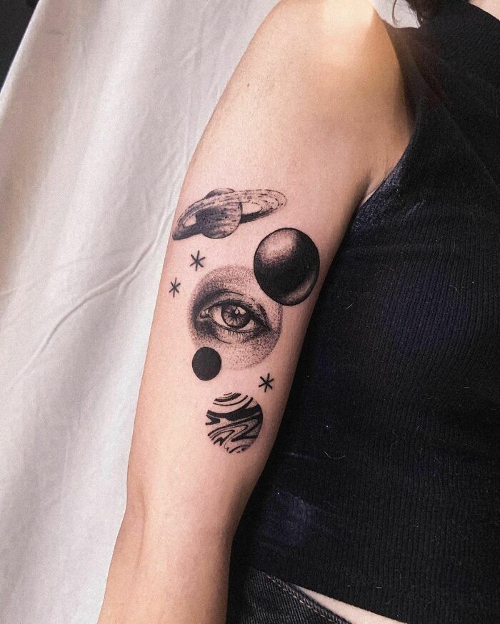 110 Cool Space Tattoos That Are Cosmically Good | Bored Panda