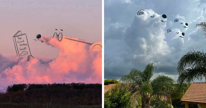70 Adorable Illustrations Drawn On Clouds By This Artist | Bored Panda