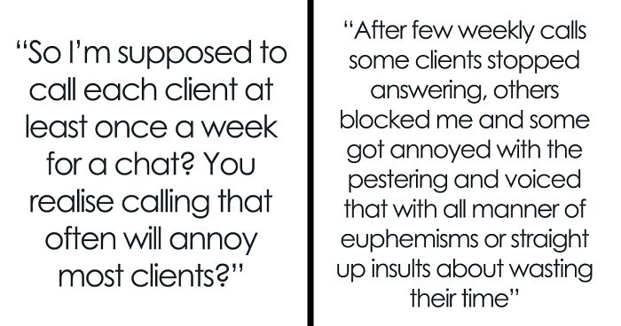 Person Warns Their Boss That The Company Policy Is Annoying To Clients ...