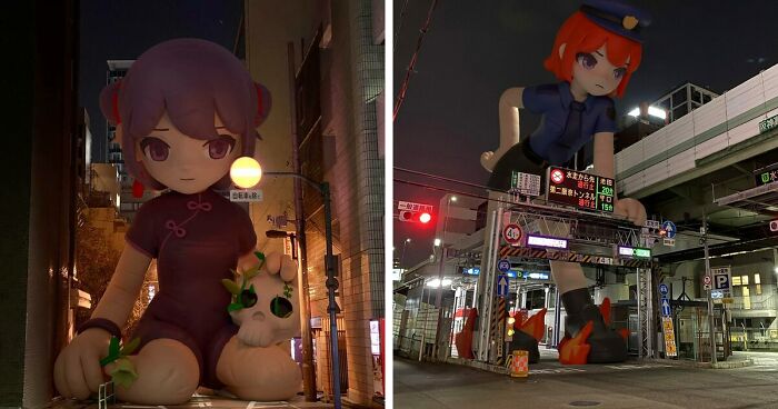 21 Giant Inflatable Female Anime Characters Digitally Placed In The ...