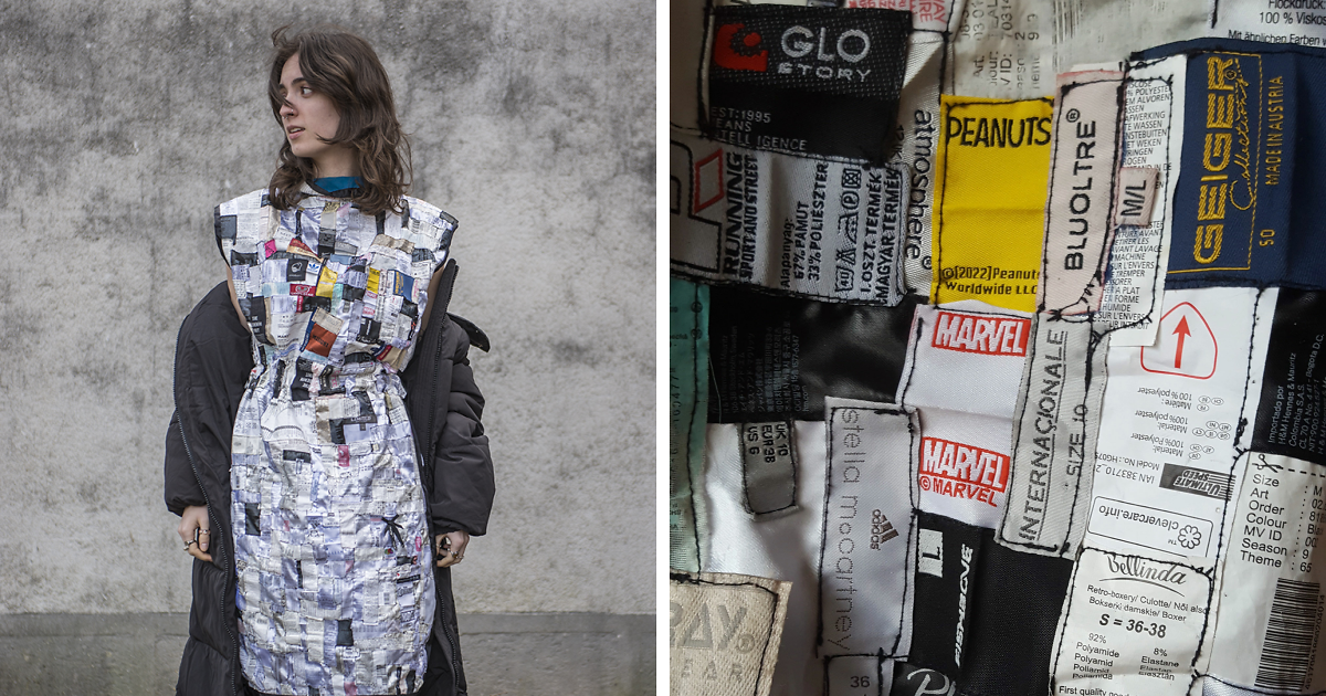 I Made A Dress Using 811 Clothing Labels | Bored Panda