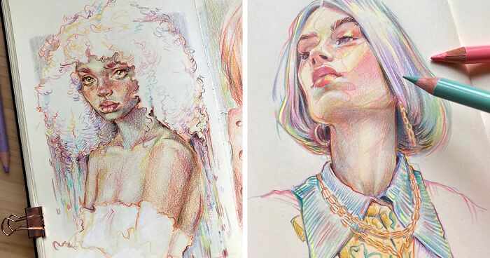 I Draw Portraits Of People And Movie Characters In My Sketchbook, And ...