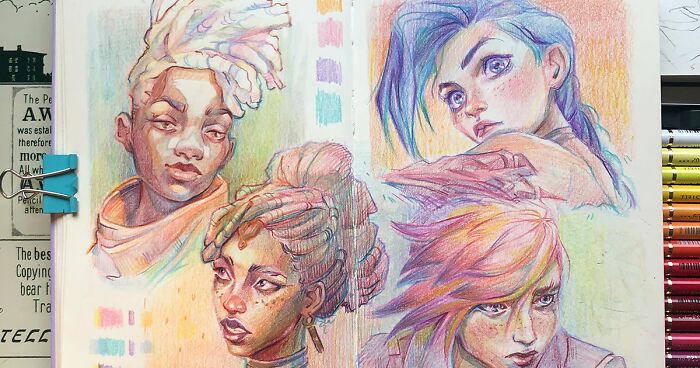 I Draw Portraits Of People And Movie Characters In My Sketchbook, And ...