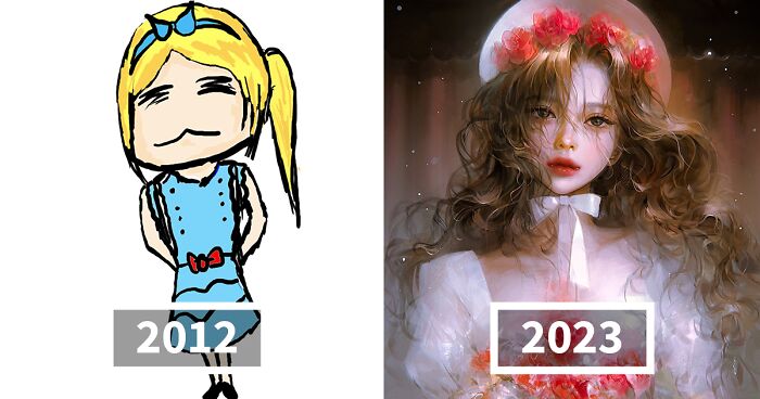 Twitter Artists Reveal Their First And Their Most Recent Artworks To ...