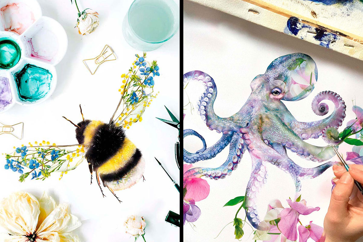 My 50 Botanical Animals That I Painted | Bored Panda