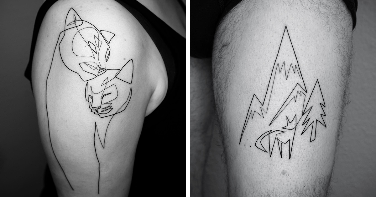 Linear Fox Tattoos