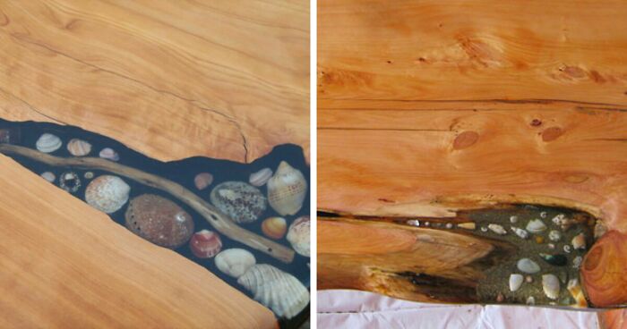 14 Ingenious Solutions For Cracked Tables To Be Filled With Seashells ...