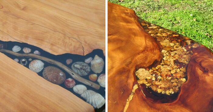 14 Ingenious Solutions For Cracked Tables To Be Filled With Seashells ...