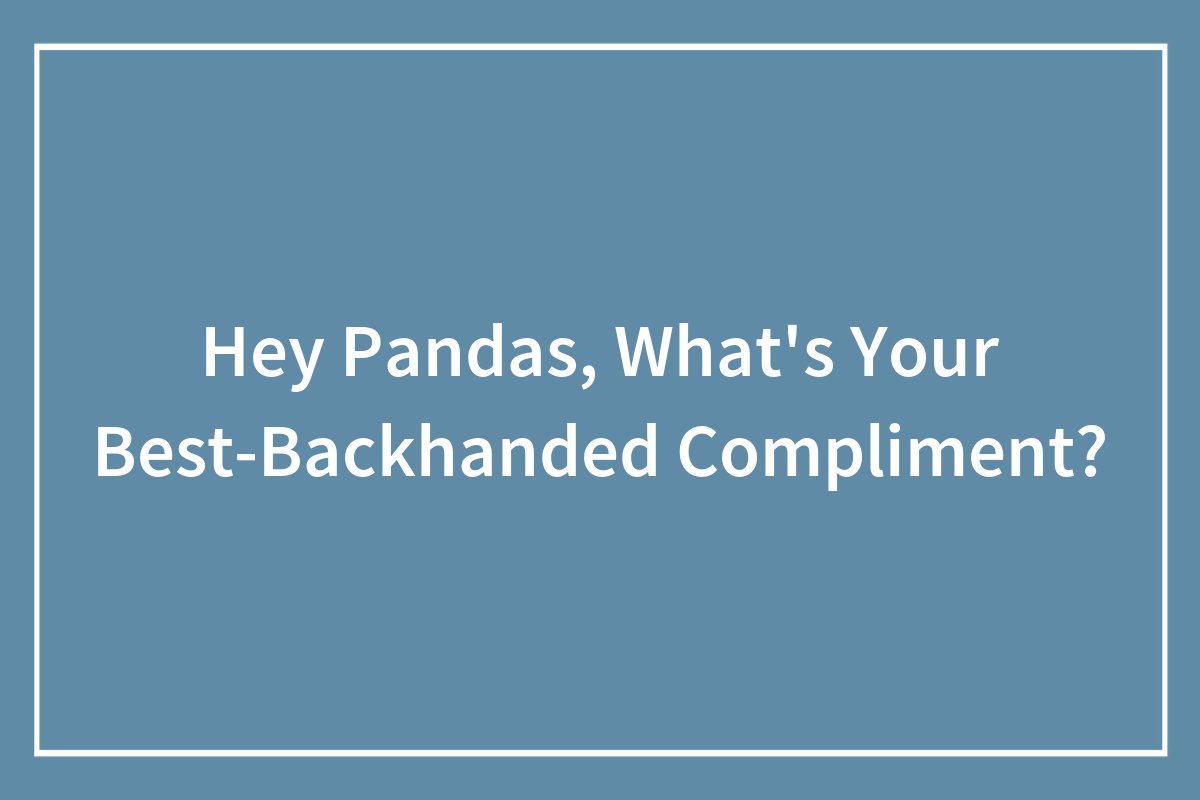 Hey Pandas, What's Your Best-Backhanded Compliment? (Closed) | Bored Panda