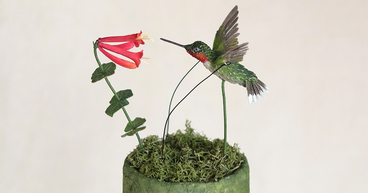 Coral Dreams: My Miniature Paper Automata Sculpture Of A Flying Ruby ...