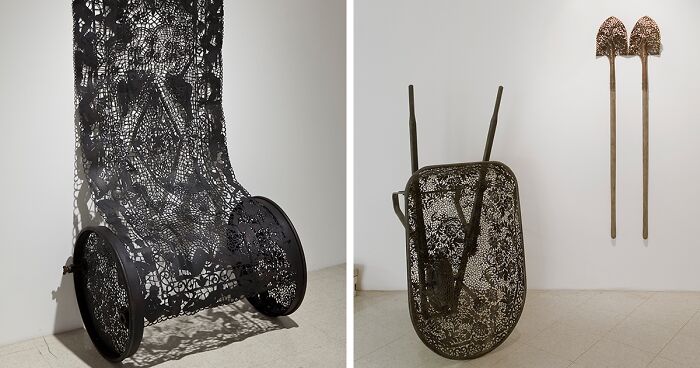 Sculptures Of Paradox: This Artist Combines Delicate Laced Patterns ...