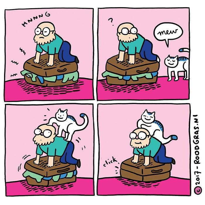 50 Feel-Good Wordless Cat Comics That Will Make Your Day By This Dutch Illustrator | Bored Panda