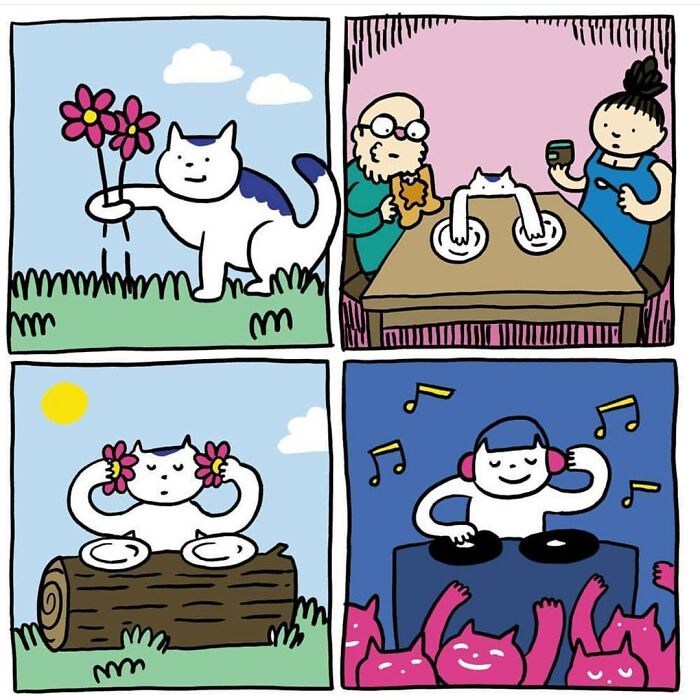 50 Feel-Good Wordless Cat Comics That Will Make Your Day By This Dutch ...