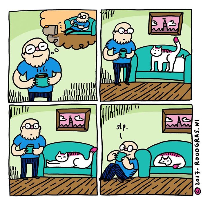50 Feel-Good Wordless Cat Comics That Will Make Your Day By This Dutch ...