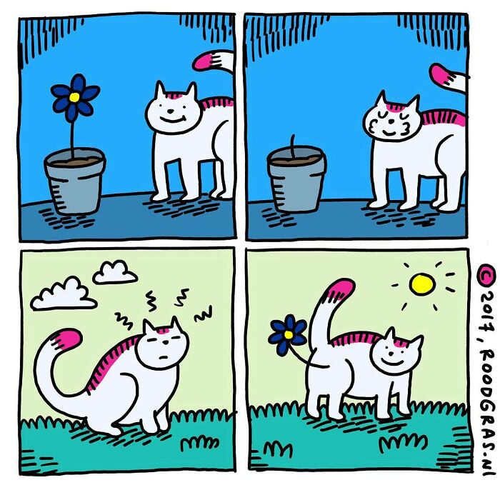 50 Feel-Good Wordless Cat Comics That Will Make Your Day By This Dutch ...