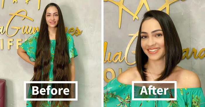 50 People Before And After Cutting Off Their Long Hair To Donate It ...