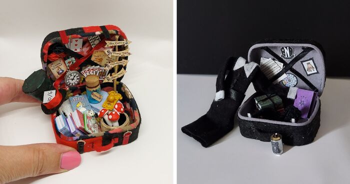 I Create Miniatures, And Here Are 9 Tiny Suitcases Representing Book ...