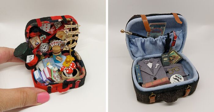 I Create Miniatures, And Here Are 9 Tiny Suitcases Representing Book ...