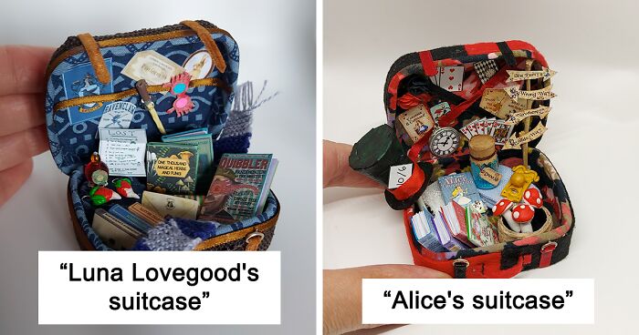 I Create Miniatures, And Here Are 9 Tiny Suitcases Representing Book ...