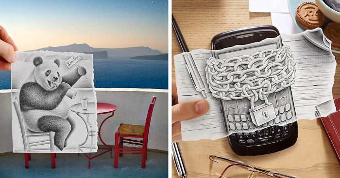 This Artist Merges His Pencil Illustrations With Photography, And The ...
