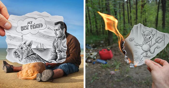 This Artist Merges His Pencil Illustrations With Photography, And The ...