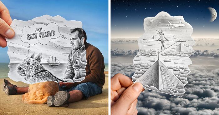 This Artist Merges His Pencil Illustrations With Photography, And The ...