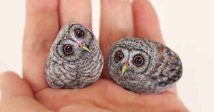 39 Animal Paintings On Natural Stones By Akie Nakata (New Pics) | Bored ...