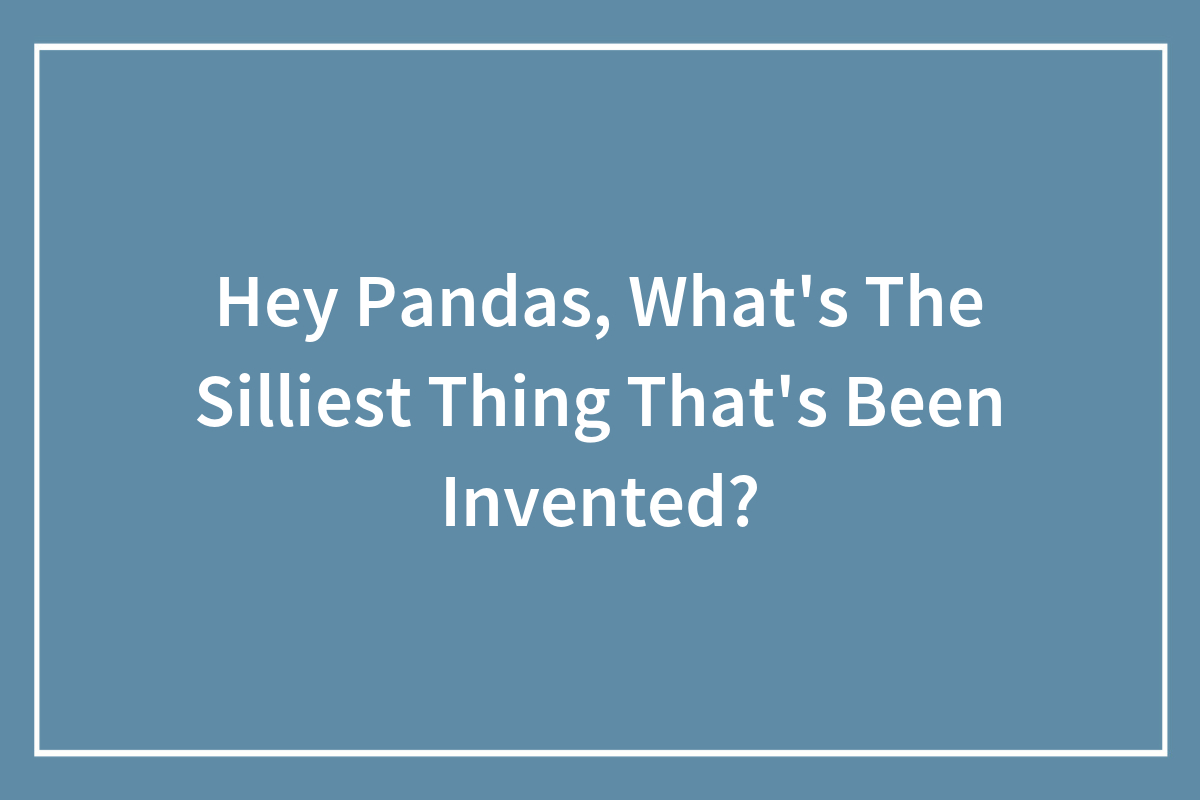 Hey Pandas, What’s The Silliest Thing That’s Been Invented? (Closed ...