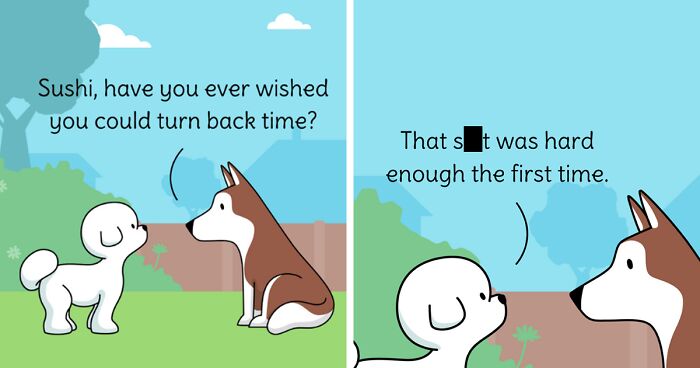I Created 40 Humorous Comics Featuring A Dog Love Story | Bored Panda