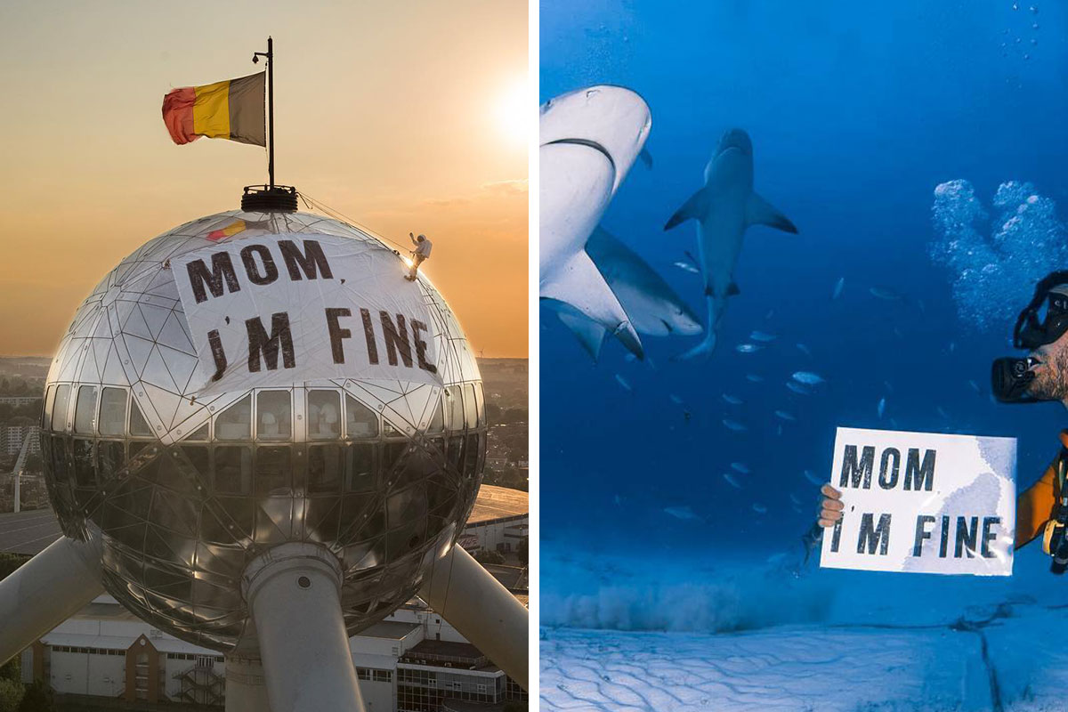 30 Wholesome Pics Of Man Reassuring His Mom Of His Wellbeing Whilst He ...