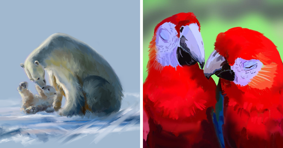 I Illustrated Animals In Their Natural Surroundings (19 Pics) | Bored Panda