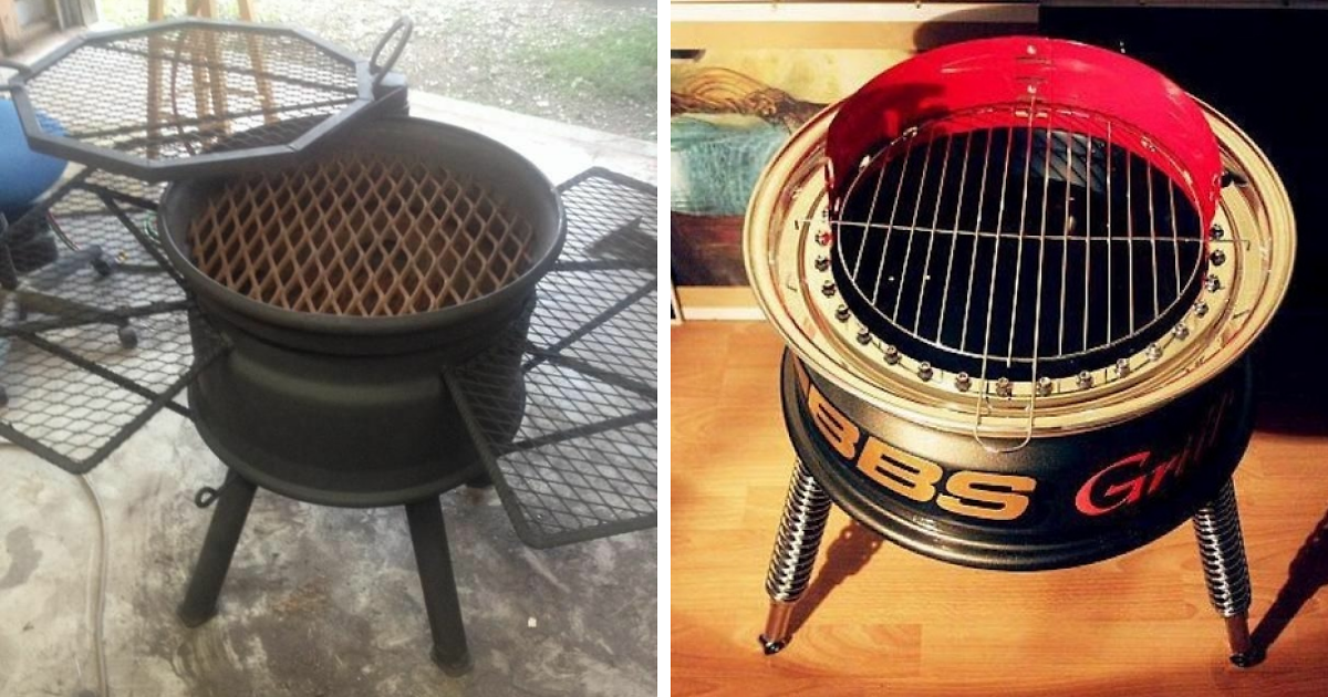 DIY: How To Make A Fire Pit BBQ Out Of Old Car Rims | Bored Panda