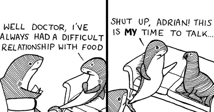 40 New Comics That Depict The Snarky Conversations Between Sharks And ...