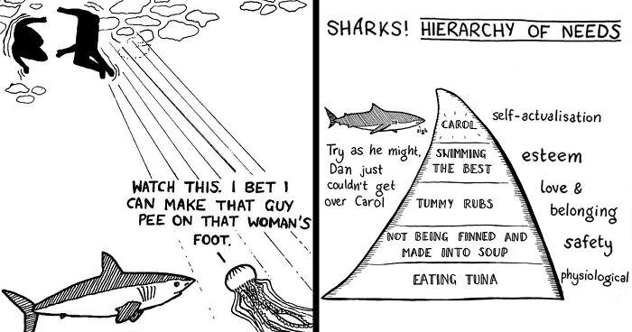 40 New Comics That Depict The Snarky Conversations Between Sharks And ...