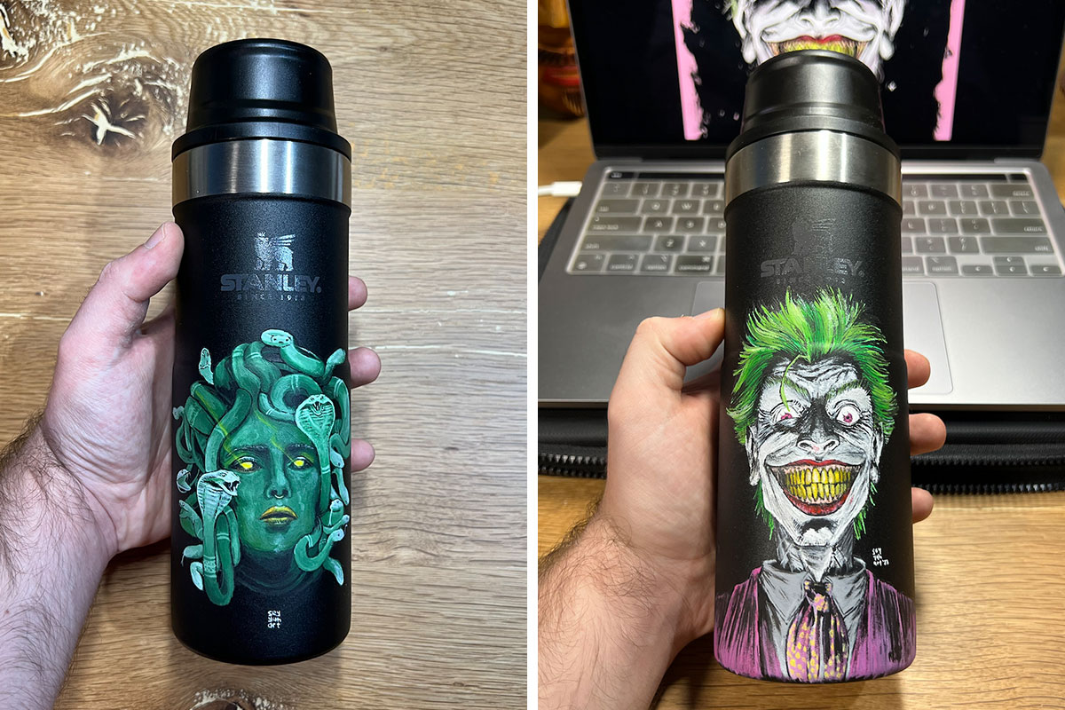13 Realistic Drawings I Created On ‘Stanley’ Thermoses | Bored Panda
