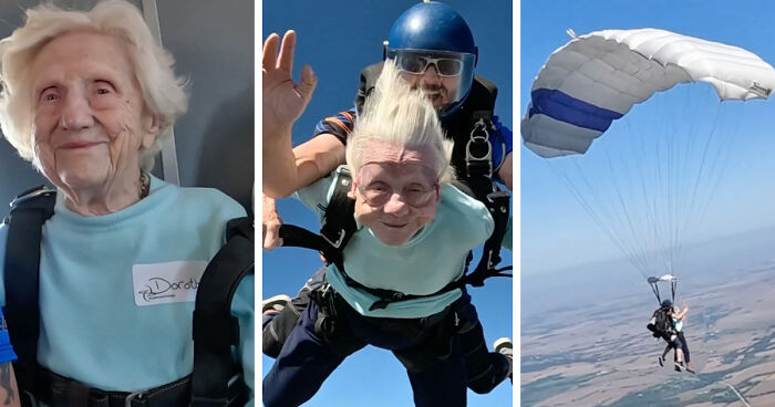 Grandma Defies Age And Breaks The World Skydiving Record At 104 With No Fear