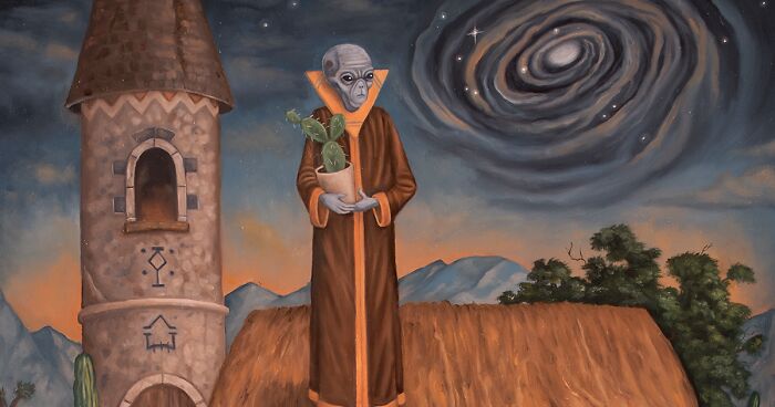 30 Paintings Of My Fantasy World Where Aliens Eat Gold And Steal Human ...