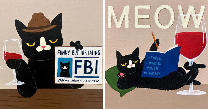 30 Hilarious Illustrations Of A Black Cat With Attitude By This Artist ...