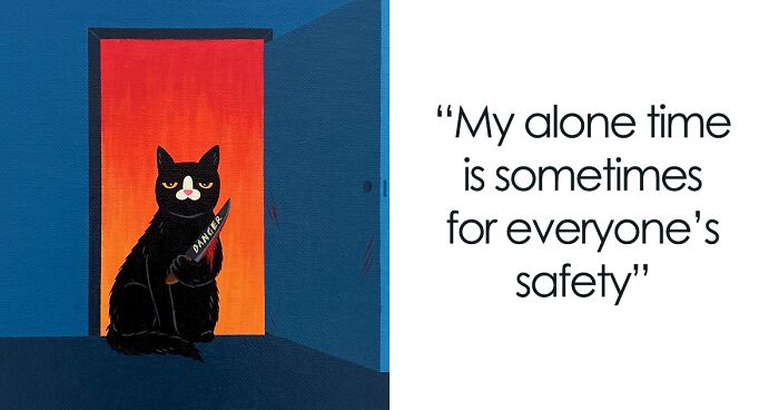 30 Hilarious Illustrations Of A Black Cat With Attitude By This Artist ...