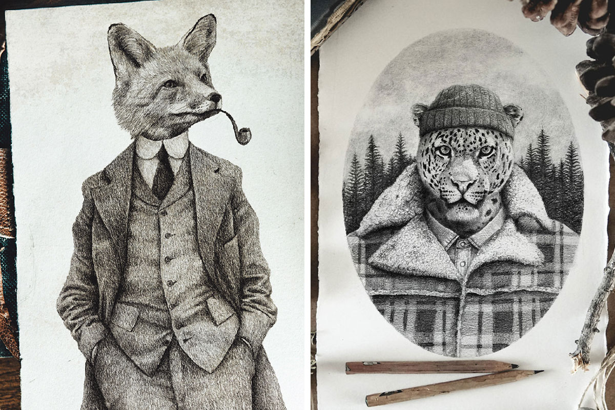 I Illustrated Animals In The Style Of Vintage Human Portraits (26 Pics ...