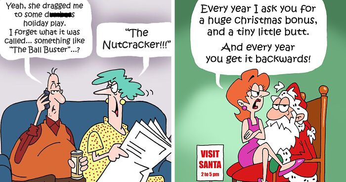 20 Festive Cartoons That I Made For The Christmas Season | Bored Panda