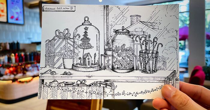 I Drew My Christmas Memories Using A Ball Pen, And Here Are 12 Of The ...