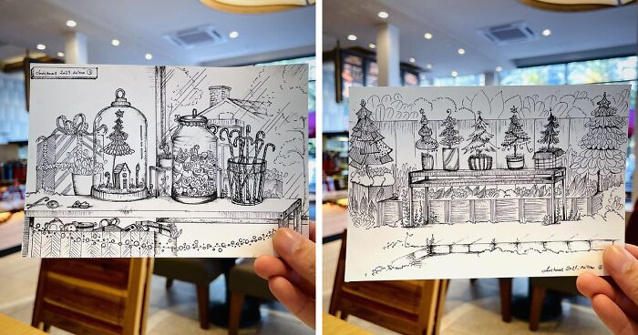 I Drew My Christmas Memories Using A Ball Pen, And Here Are 12 Of The ...