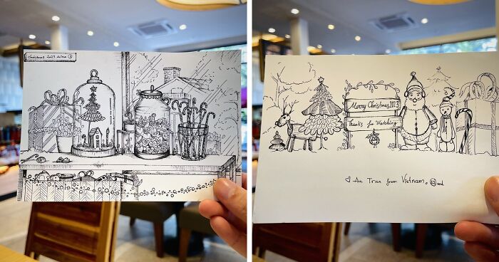 I Drew My Christmas Memories Using A Ball Pen, And Here Are 12 Of The ...